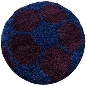 Ayyildiz, Dětský kusový koberec Fun 6001 navy, 100x100 (průměr) kruh, modrá, dětský pokoj