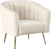 Designové křeslo, béžová Velvet látka/gold chrom-zlatý, BAGY
