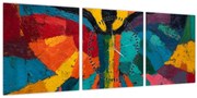 Obraz - Malovaný anděl (s hodinami) (90x30 cm)
