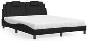 Postel Viana s matrací černá 160 x 200 cm umělá kůže 3208803