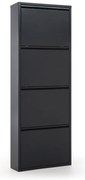 Antracitový kovový výklopný botník 50x136x15 cm Ode – Kave Home