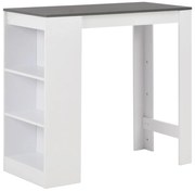280216 Bar Table with Shelf White 110x50x103 cm
