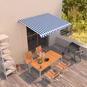 Automatická zatahovací markýza 300 x 250 cm modrobílá 3068866