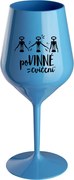POVINNÉ CVIČENÍ - modrá nerozbitná sklenice na víno 470 ml