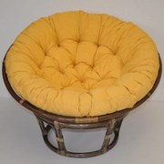 Axin Trading Ratanový papasan 115 cm hnědý s polstrem Polstr: Žlutý melír