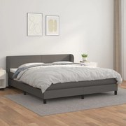 Box spring postel s matrací šedá 180x200 cm umělá kůže 3127209