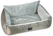 Pelíšek pro psa ve stříbrné barvě 58x46 cm Dog Fantasy Lux Platinum – Plaček Pet Products