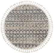 Dywany Łuszczów, Kusový koberec Berber Agadir G0522 cream and grey kruh, 120x120 (průměr) kruh, béžová, chodba / předsíň