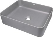 Deante Temisto, granitové umývadlo na dosku 500x400x120mm, šedá metalíza, DEA-CQT_SU5S