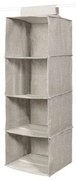Compactor Organizace šatníku - Závěsný organizér 30x30x94 cm, 4 přihrádky, šedá RAN10115