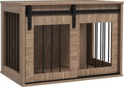 PawHut psí klec pro vnitřní zvířata s 1 posuvnými dveřmi, stůl na boku, vzhled dřeva, rozměry 57V x 80Š x 54H cm | Aosom