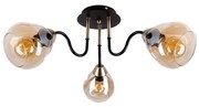 Stropní svítidlo se skleněným stínidlem v černo-zlaté barvě Unica – Candellux Lighting