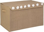Velký úložný box na hračky, jutový, 57 x 36 x 36 cm