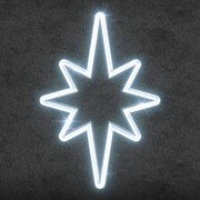 Easy Fix 2D LED světelná hvězda na vrchol stromu, 80 × 120 cm, ledově bílá, hliník