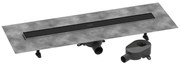 Hansgrohe RainDrain Go - Sprchový žlab 80 cm s oboustranným roštem, pro vložení dlažby, matná černá 56273670