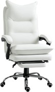 Kancelářská židle Vinsetto s funkcí sklonu, ergonomická pracovní židle, výškově nastavitelná otočná židle s podnožkou, polstrovaná, nosnost až 135 kg,