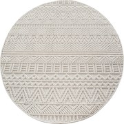 Ayyildiz, Kusový koberec Helix 2202 cream kruh, 120x120, béžová, chodba / předsíň