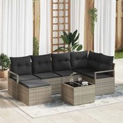 Set pohovek 7 ks Světle šedá polyratan 3346462
