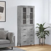 Skříň highboard betonově šedá 69,5x34x180 cm kompozitní dřevo