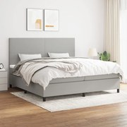Box spring postel s matrací světle šedá 200 x 200 cm textil 3141641