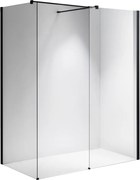 BPS-koupelny 2-dílná sprchová zástěna Walk-in HYD-SH07-D-BL 120x80, černá mat/transparent - bez vaničky