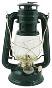 Petrolejová lampa Hurricane Green Brass 24 cm Strömshaga
