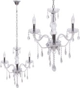 Toolight - Křišťálový závěsný lustr 3xE14 60W 300752, stříbrná, OSW-04601