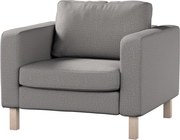 Potah na křeslo IKEA Karlstad, krátký barva šedá látka pletený vzor