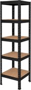 Regál 183x40x40 cm lakovaný 5-policový, nosnost 100 kg, RIVET - černý