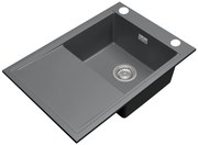 Gamma Design 7050, 1-komorový granitový dřez 700x480x205 mm, šedá, GMA-ZLE000132