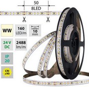 LED pásek McLED 24V teplá bílá CRI90 š=10mm IP20 19,2W/m 160LED/m SMD2835 ML-126.888.60.2