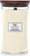 WoodWick vonná svíčka s dřevěným knotem velká Island Coconut 609 g