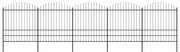 Zahradní plot s kopím nahoře ocelový 838 x 200 cm černý 277752