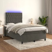 Fionshop 264252100 Box spring postel s matrací a Led tmavě šedá 120x200 c