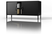 TV skříňka kovová na nožičkách černá, 1150x595x400 mm: ROSA Modern