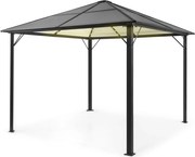 Blumfeldt Pantheon Solid Sky Ambient Solar, pavilon s šedou střechou, 3 × 3 m, polykarbonát, hliník