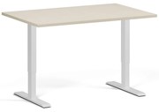 Výškově nastavitelný stůl, 120x80 cm, 1 motor, bílá podnož, bříza