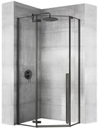 Pětiúhelníkový sprchový kout REA DIAMOND 100x100 cm, černý matný/transparent - bez vaničky