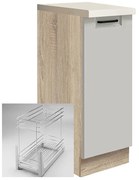 FAVORIT s | dolní skříňka FL-26D + CARGO koš | 30 cm | šedá lesk | VÝBĚR KORPUSU