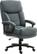 HOMCOM Kancelářská Židle, Ergonomická Psaní Židle s Houpací Funkcí, Látka Podobná Lnu, Výškově Nastavitelná PC Židle s Otočnou Funkcí, Silné Polstrová
