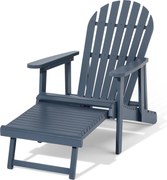 Tchibo - Relaxační křeslo Adirondack s výsuvnou podnožkou - barva: modrá
