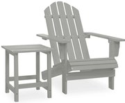 Zahradní židle Adirondack se stolkem masivní jedlové dřevo šedá 315920