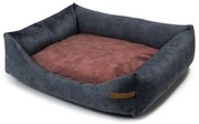 Vínovo-tmavě šedý pelíšek pro psa 55x65 cm SoftBED Eco S – Rexproduct