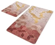 Růžové sametové koupelnové předložky v sadě 2 ks 60x100 cm – Mila Home