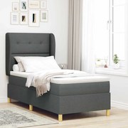 Postel s boxspringem s čelo Tmavě šedá 190 x 90 cm textil 3340726