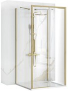 Rea Rapid Slide, 3-stěnný sprchový kout s posuvnými dveřmi 100(dveře) x 100(stěna) x 195 cm, 6mm čiré sklo, zlatý matný profil, KPL-04709