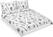 Povlečení krep na dvoudeku Bílá,Šedá 80/935 - 1ks 180x200, 2ks 70x90 cm