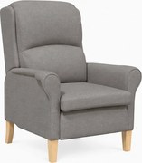 křeslo relaxační, odpočinkové, ušák, dřevo/textil, 101x95x75 cm, přírodní/taupe, Dekorino KR20260039