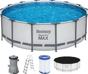 Bestway Bazén Steel Pro MAX sv.šedý, filtrace schůdky plachta pr. 427x122cm (EN)