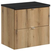 Závěsná skříňka Nova Oak I s deskou 60 cm dub evoke/černá